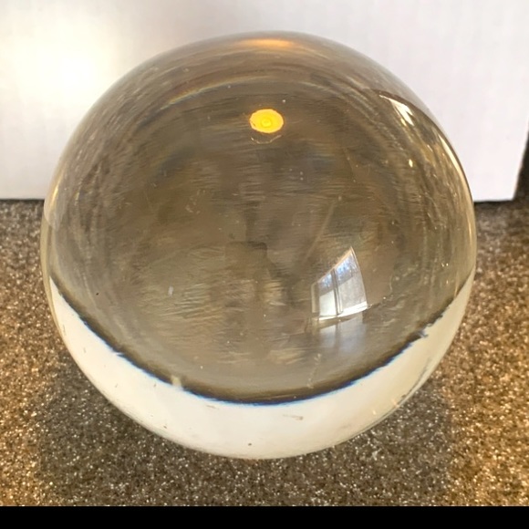 Art | Very Nice Sized Clear Crystal Ball Paperweight Polished Ground ...